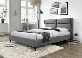 Čalouněná postel Scantino 160x200 dvoulůžko šedá