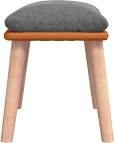 Podnožka světle šedá 45x29,5x35 cm textil a umělá kůže 341446