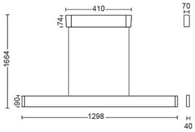 Philips 40903/31/P9-LED RGBW Stmívatelný lustr na lanku Hue ENSIS 2xLED/39W/230V