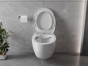 Mexen Egg WC mísa Rimless s pomalu sklápějícím sedátkem slim, duroplast, bílý lesk - 30245000