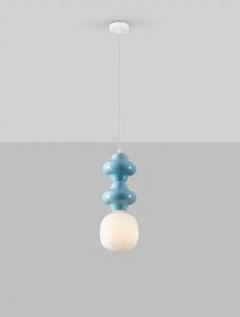 LED modro-bílý moderní lustr Clio