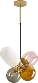 Toolight Toolight, Stropní svítidlo ze skla vícebarevné E14 60W APP436-4C, OSW-00565