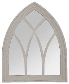 Esschert Design ESSCHERT DESIGN Zrcadlo Gotika dřevěné, bílá patina