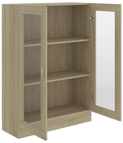 vidaXL Marketos Prosklená skříň dub sonoma 82,5x30,5x115 cm kompozitní dřevo