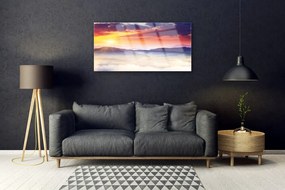 Obraz na skle Hora Slunce Krajina 100x50 cm