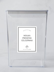 MOUKA PŠENIČNÁ CELOZRNNÁ - omyvatelná samolepka na dózu, výběr rozměrů Ø 5 cm / 5 x 5 cm / 6 x 8 cm | DomaLEP