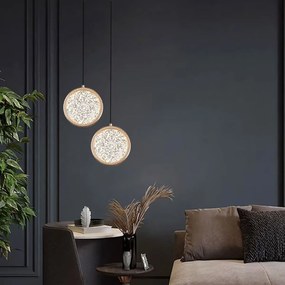 Toolight Rea, Křišťálový Závěsný Lustr LED G089-1CP Złota, OSW-09706