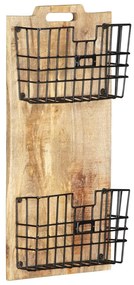 Nástěnný stojan na časopisy 33x10x67 cm masivní hrubý mangovník 285878