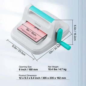 Ruční vysekávací embosovací stroj 15,2 cm otvor pro Art Craft Scrapbooking