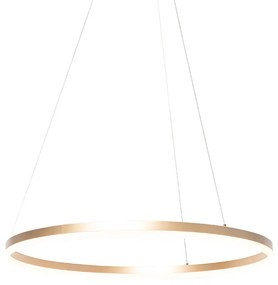 Designová prstenová závěsná lampa zlatá 80 cm včetně LED a stmívače - Anello