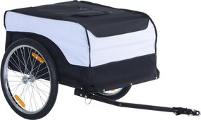 HOMCOM Ruční vozík s nosností 40 kg, skládací, bílo-černý, ocel a Oxford, 140x77x65cm, pro zahradu a dopravu