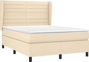 Box spring postel s matrací krémová 140x200 cm textil 3128050