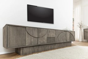 Designový TV stolek Movement 200 cm šedé dymové mango