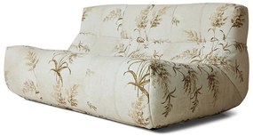 Béžová pěnová lenoška s botanickým potiskem Lazy Lounge L - 158*105*75 cm
