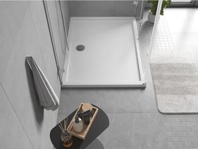 Mexen Flow obdélníkový sprchový kout slim 100 x 75 cm, bílý lesk - 46R107510