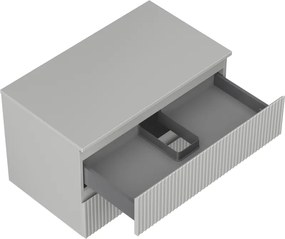 Mexen Rivel, koupelnová skříňka 80 cm s pracovní deskou, 2 zásuvky, drážkovaná, matná šedá, 91A20-08047-2-BFFC62