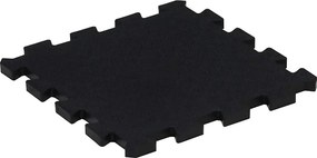 Gumové podlahové dlaždice 16 ks černé 16 mm 30 x 30 cm 155671