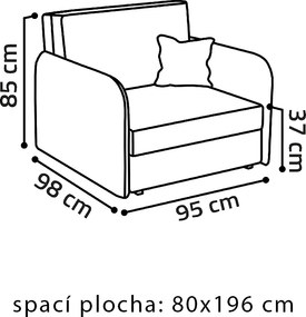 Pohovka VIVA I LOFT | 95 cm | rozkládací + úložný prostor | VÝBĚR TKANIN