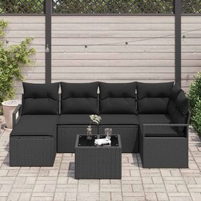 Set pohovek 7 ks Černá polyratan 3346463