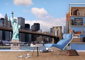 Fototapeta na míru Brooklynský Most a Socha Svobody | Vliesová fototapeta na zed' | DFTNXXL0426