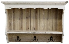 Chic antique Nástěnná dřevěná police antik 69 x 49 cm