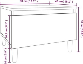 vidaXL Odkládací stolek 50 x 46 x 35 cm kompozitní dřevo [819510] Barva: šedá sonoma