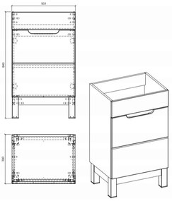 Koupelnová stojící skříňka pod umyvadlo BALI bílá 50 cm