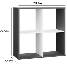FALCO Regál Manja 2x2 Odstín: Bílá