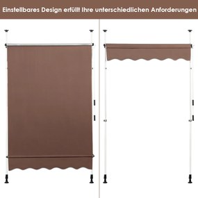 Costway 150 cm široká příchytná markýza bez vrtání, balkonová
