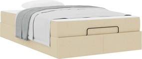 Rám postele s matrací 2 ks Krémová textil 3399485