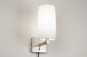 Nástěnné svítidlo do ložnice s vypínačem Bassel 34 White and Silver