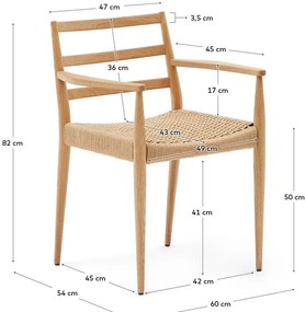 Jídelní židle z dubového dřeva v přírodní barvě v sadě 2 ks Analy – Kave Home