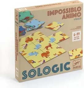 DJECO Logická hra Sologic Impossiblo Zvířata / 4 hlavolamy / 9 dílků