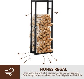 HOMCOM Dřevěný regál Vertikální dřevěný regál Nosnost 100 kg Kovový regál 60x25x150cm do kuchyně obývacího pokoje kanceláře