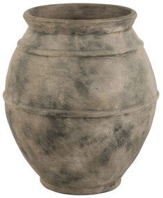 Šedo-hnědá antik keramická dekorační váza Vintage - Ø 56*67cm