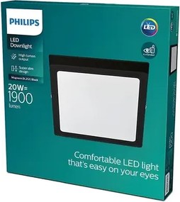 Philips Magneos černá / Přisazené LED svítidlo / 1x20W / 1900lm / 2700