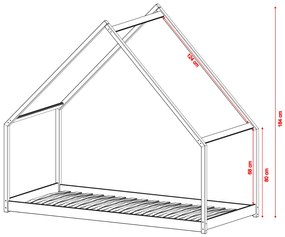 Legno Dětská postel ve tvaru domku Mora grafit Rozměr (cm): 80x180