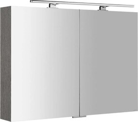 Sapho Mirró - Zrcadlová skříňka s LED osvětlením 100x70x16 cm, 2x dvířka, dub stříbrný MC100-0011