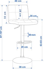 Barová židle ARAKO VELVET - béžová/chrom