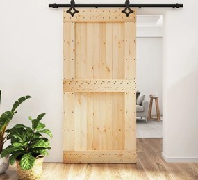 vidaXL Posuvné dveře s kováním 100 x 210 cm masivní borové dřevo [3203150]