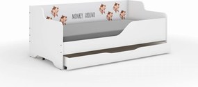 Wooden Toys Dětská postel LILU 160x80 OPICE SAFARI – opěradlo