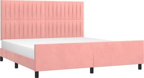 Rám postele s čelem růžový 180x200 cm samet 3125896