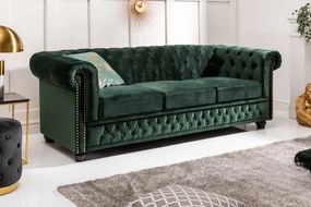 Designová trojsedačka Chesterfield 205 cm zelená