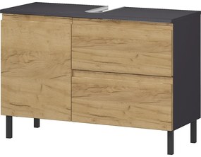 Tmavě šedá skříňka pod umyvadlo v dekoru dubu 80x56 cm Salinas - Germania