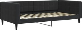Válenda s přistýlkou a zásuvkami černá 100 x 200 cm samet 3196750