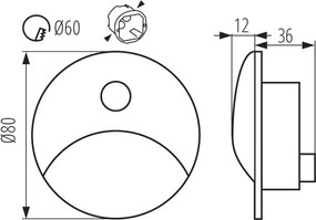 Kanlux 39123 - LED Schod. svítidlo se senz. EXIN 2,5W/230V 3000K IP65 bílá kul.