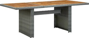 vidaXL Zahradní stůl polyratan a masivní akáciové dřevo [313314] Barva: světle šedá