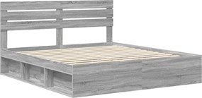 Rám postele Šedá Sonoma 200 x 200 cm Masivní borové dřevo 3411380
