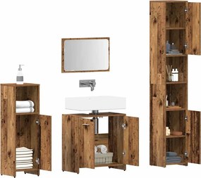 4dílná koupelnová sestava old wood kompozitní dřevo 3328553