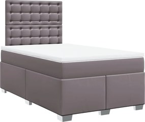 Box spring postel s matrací šedá 120x190 cm umělá kůže 3290714